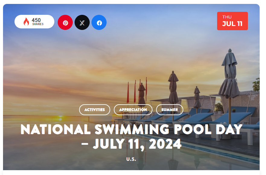 It's National Swimming Pool Day · Travel Trainers