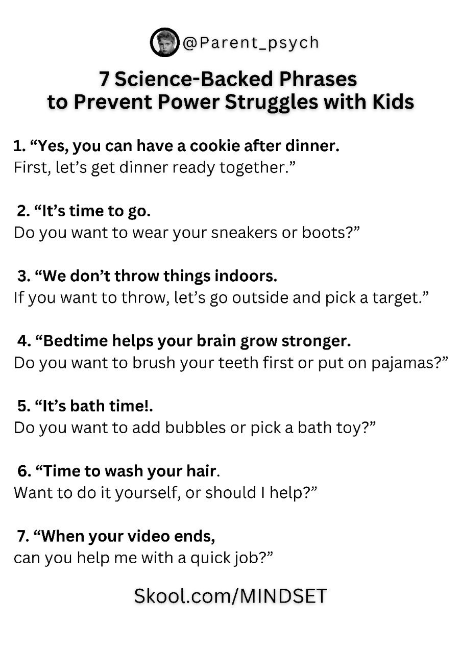 7️⃣ Science-Backed Phrases to Prevent Power Struggles with Kids 🎯 ...