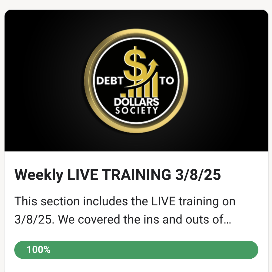 🎥 Recording of The D2D 3/8/25 LIVE TRAINING is Now Available 💻 · Debt ...