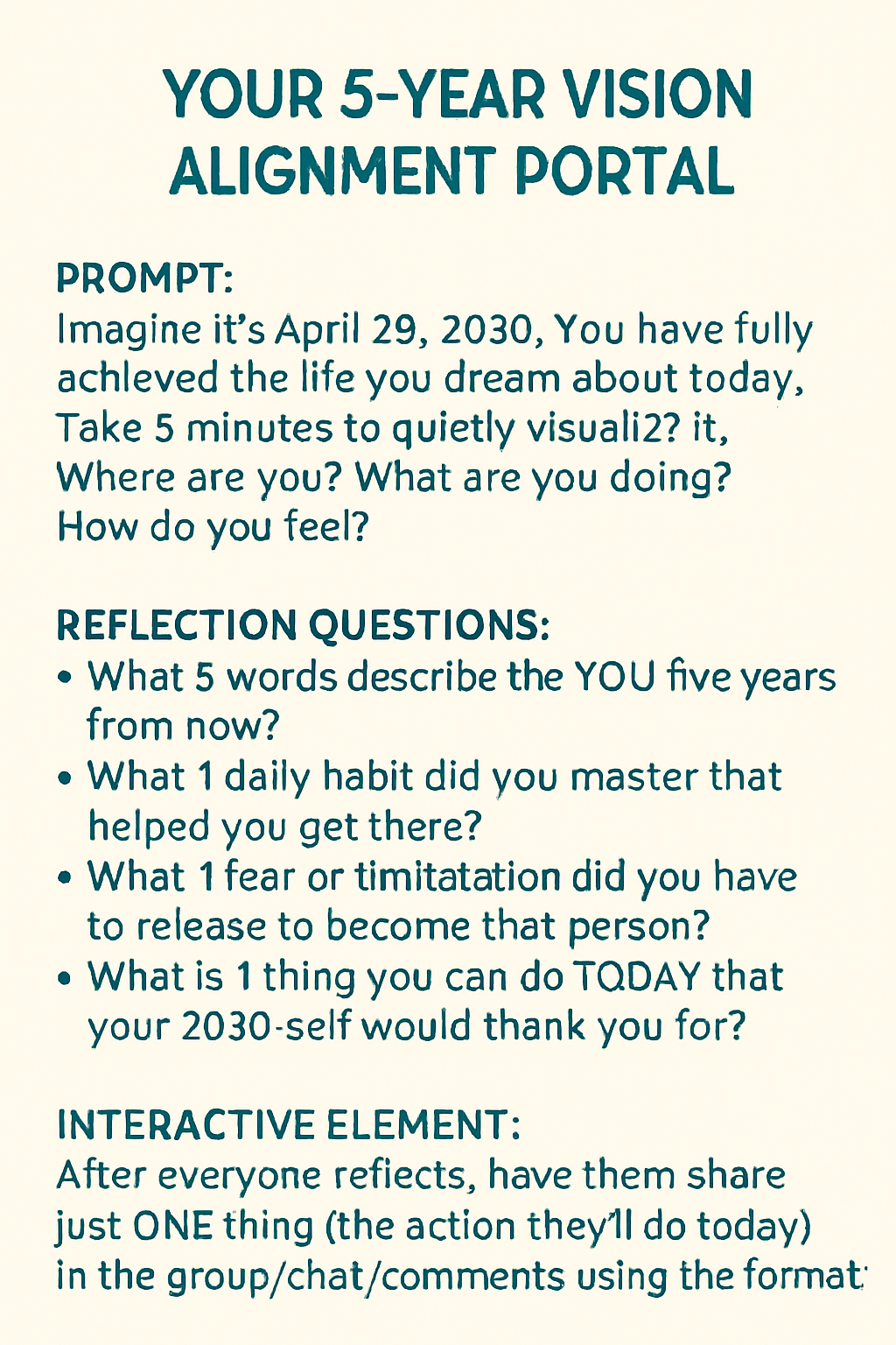 Your 5-Year Vision Alignment Portal · Deus Source Network