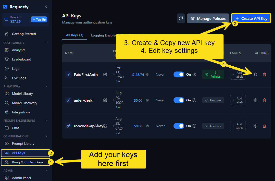 Requesty: API Fallback Policies - Tutorials · Vibe Coders