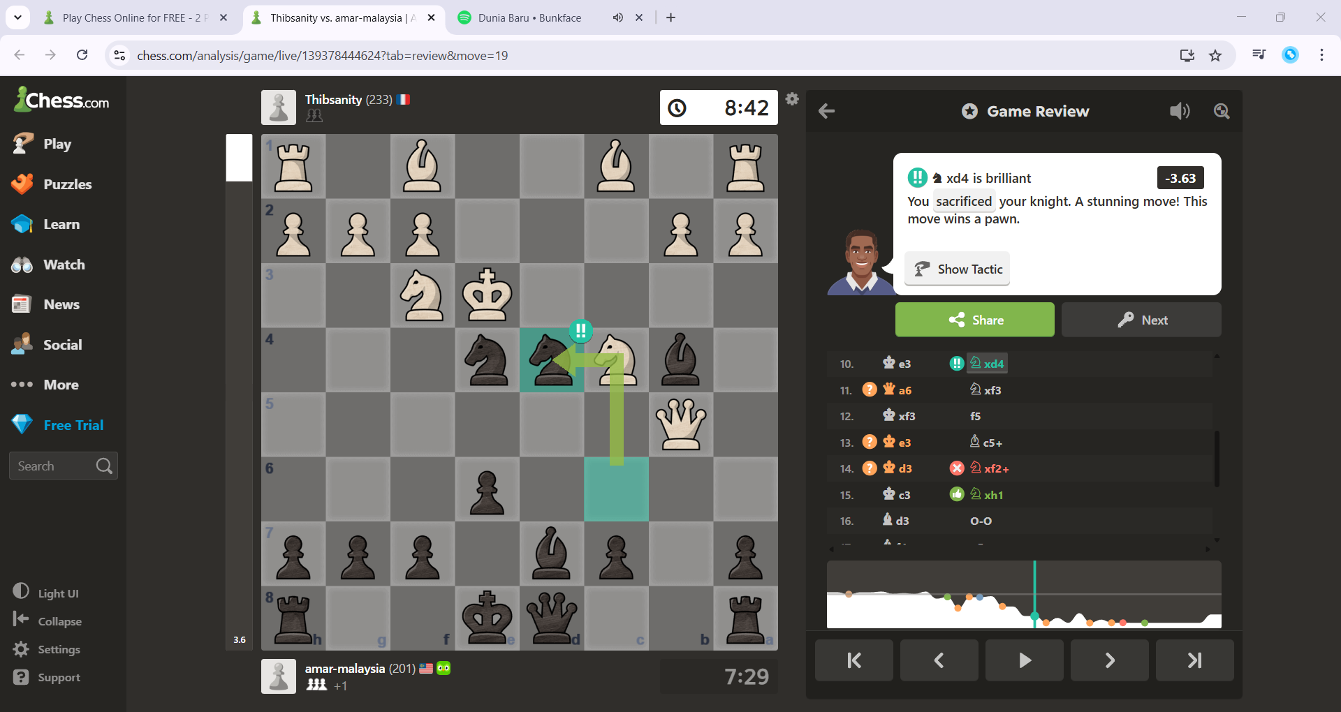 I did not expect I would get a brilliant move · Top Chess Gang