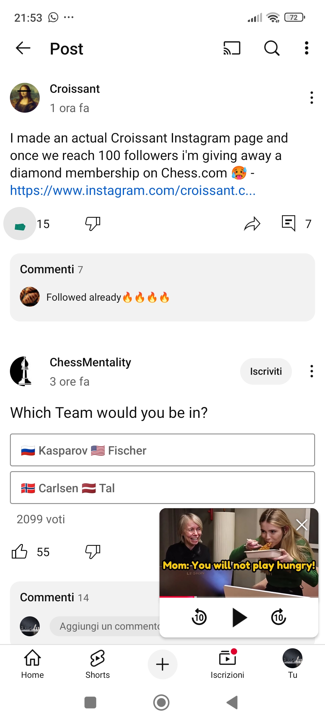 Official croissant Instagram page · Top Chess Gang