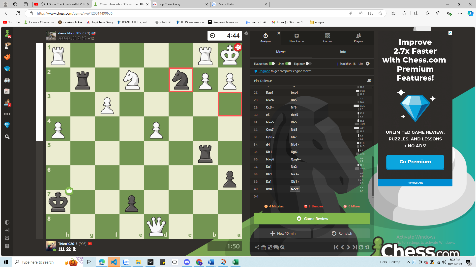 yooooo smother mate!!! · Top Chess Gang