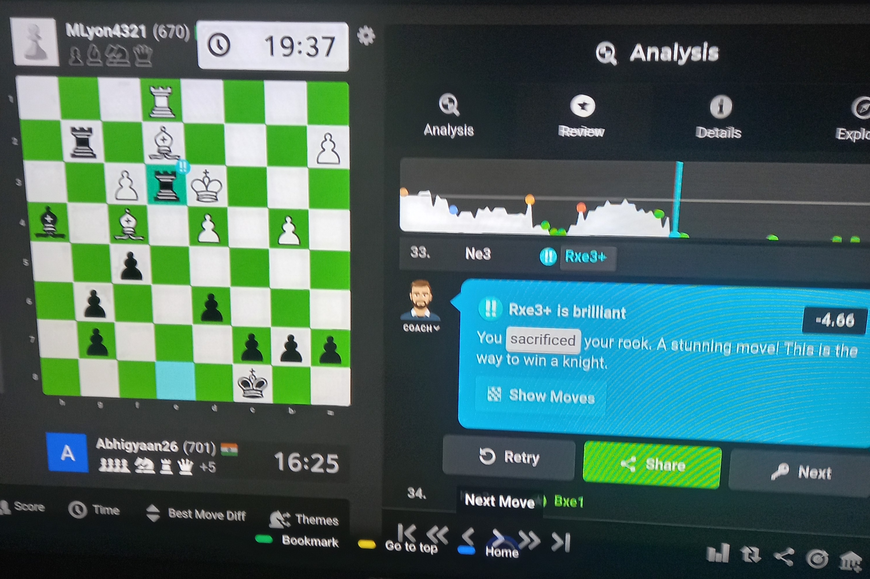 Hurray a brilliant can you tell me it's a brilliant move · Top Chess Gang