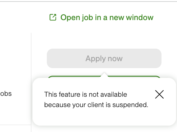 Client account is suspended · Upwork Outbound (Free)