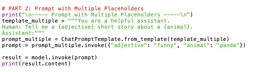 Prompt template input dictionary. · AI Developer Accelerator