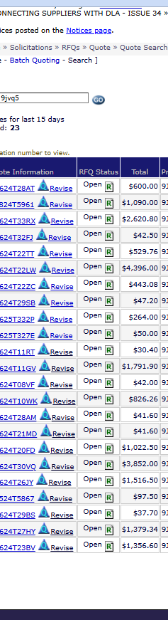 Finally got some bids in · Government Contracting School