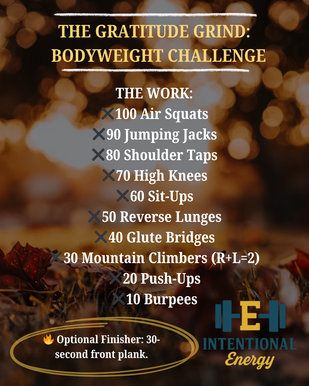 THANKSGIVING CHALLENGE · Intentional Energy Community