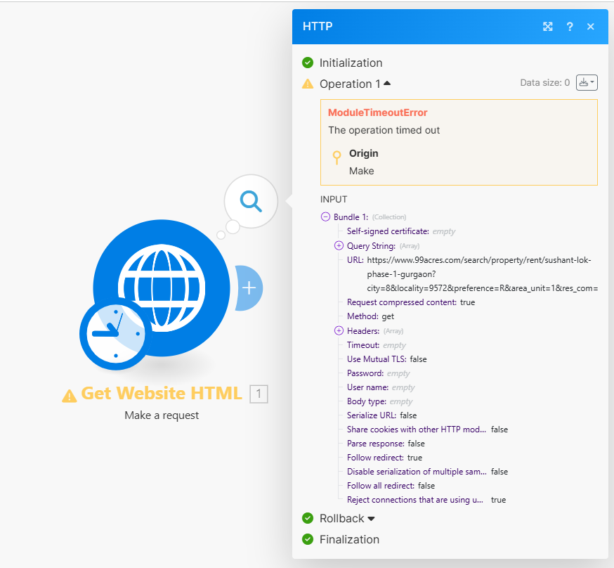 HTTP Module Timeout Error · EZ Business Blueprints