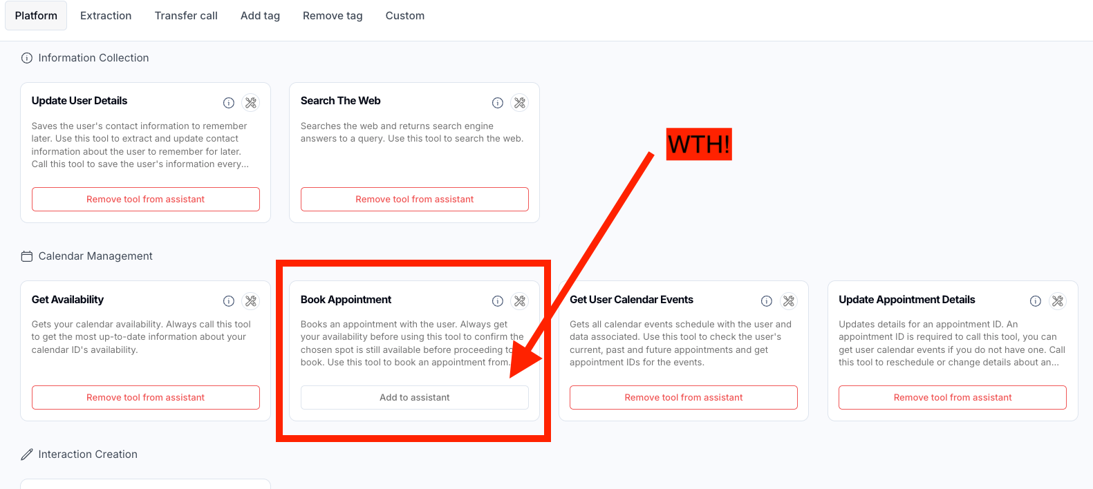 Book Appointment User Tool... Turns Itself Off?? · Assistable.ai