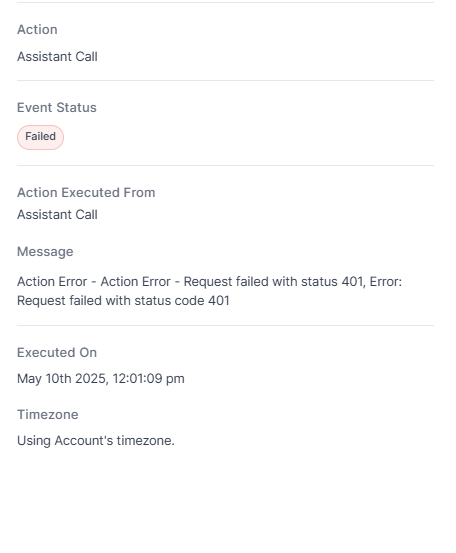 Error 401 · Assistable.ai