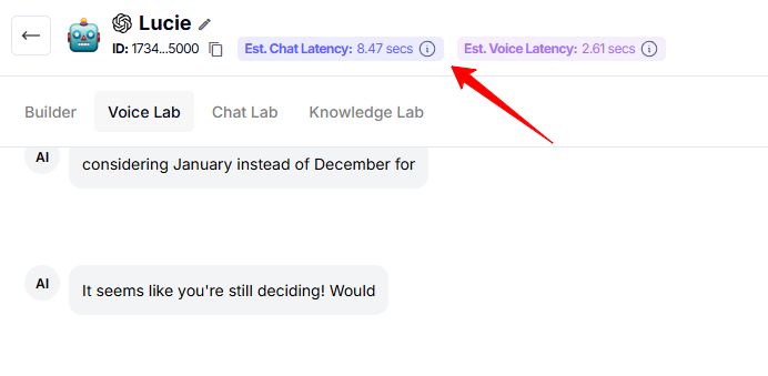 Est Chat Latency... · Assistable.ai