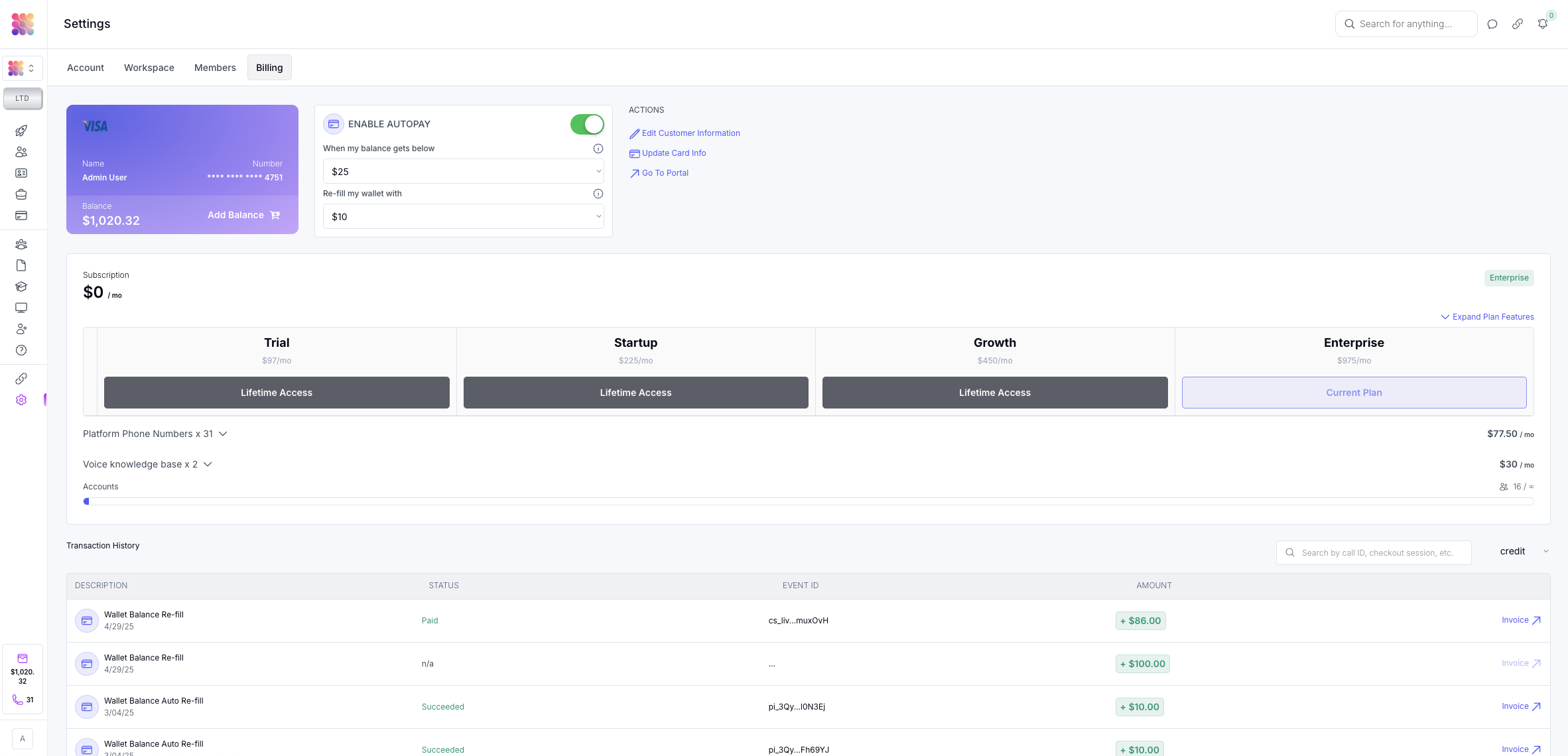 new billing portal / invoices · Assistable.ai