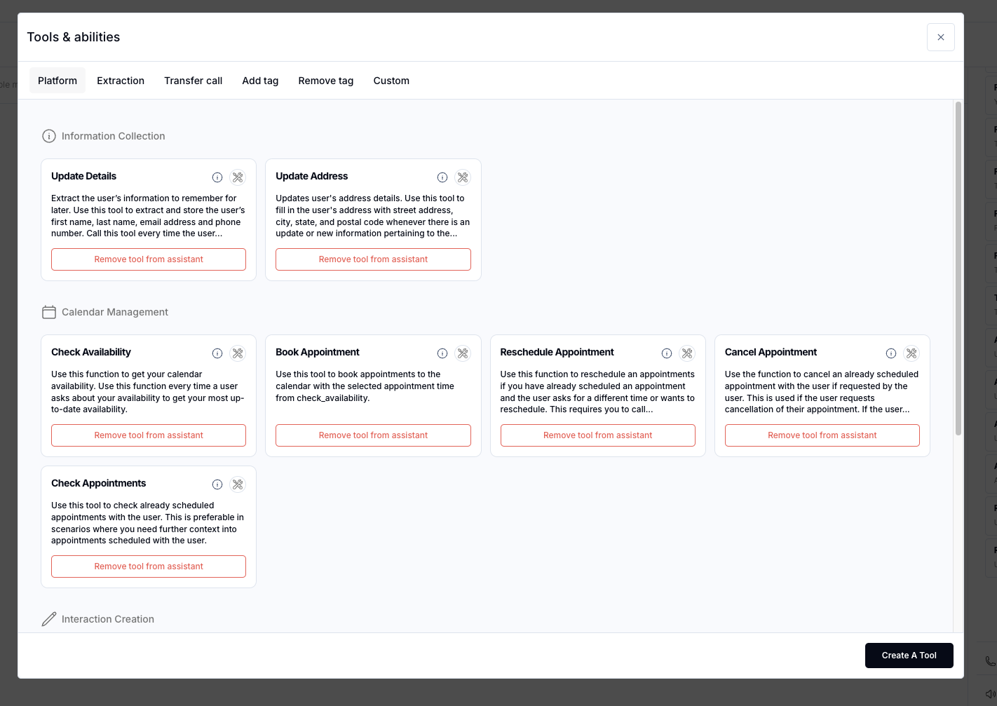 update contact details & address added in pre-built tools · Assistable.ai