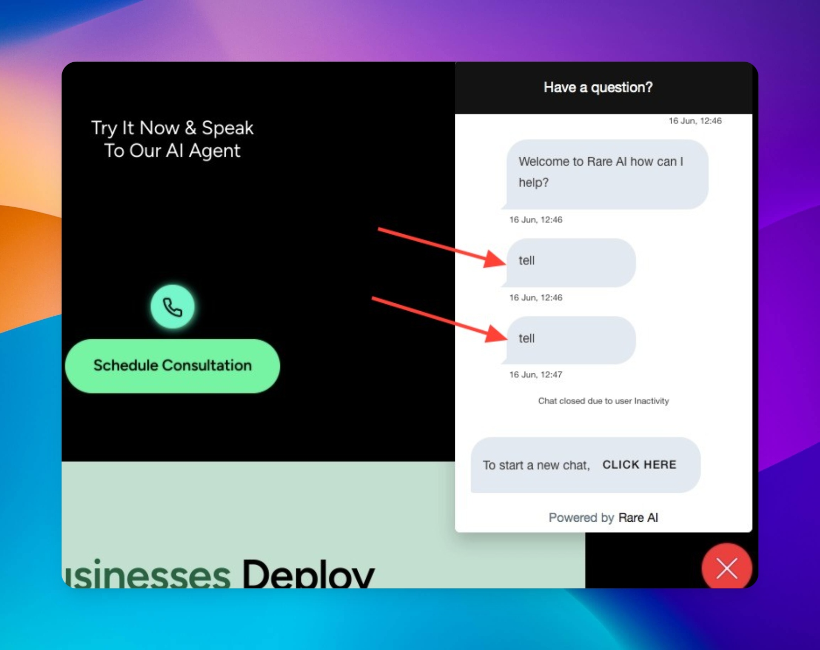 Bug in my Chat · Assistable.ai