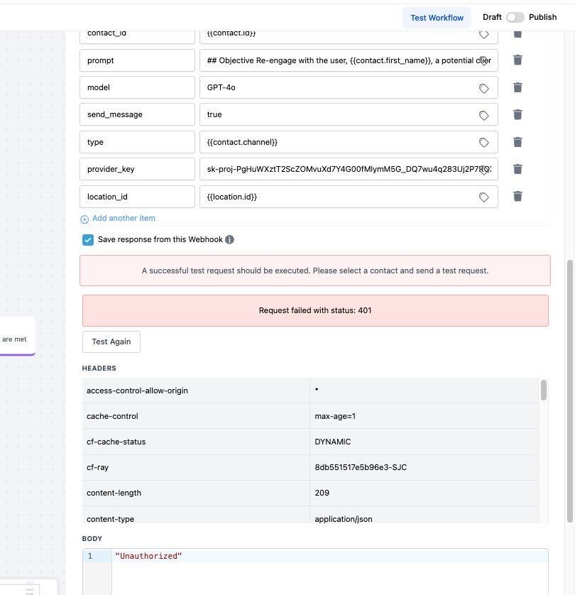 Forever follow up error · Assistable.ai