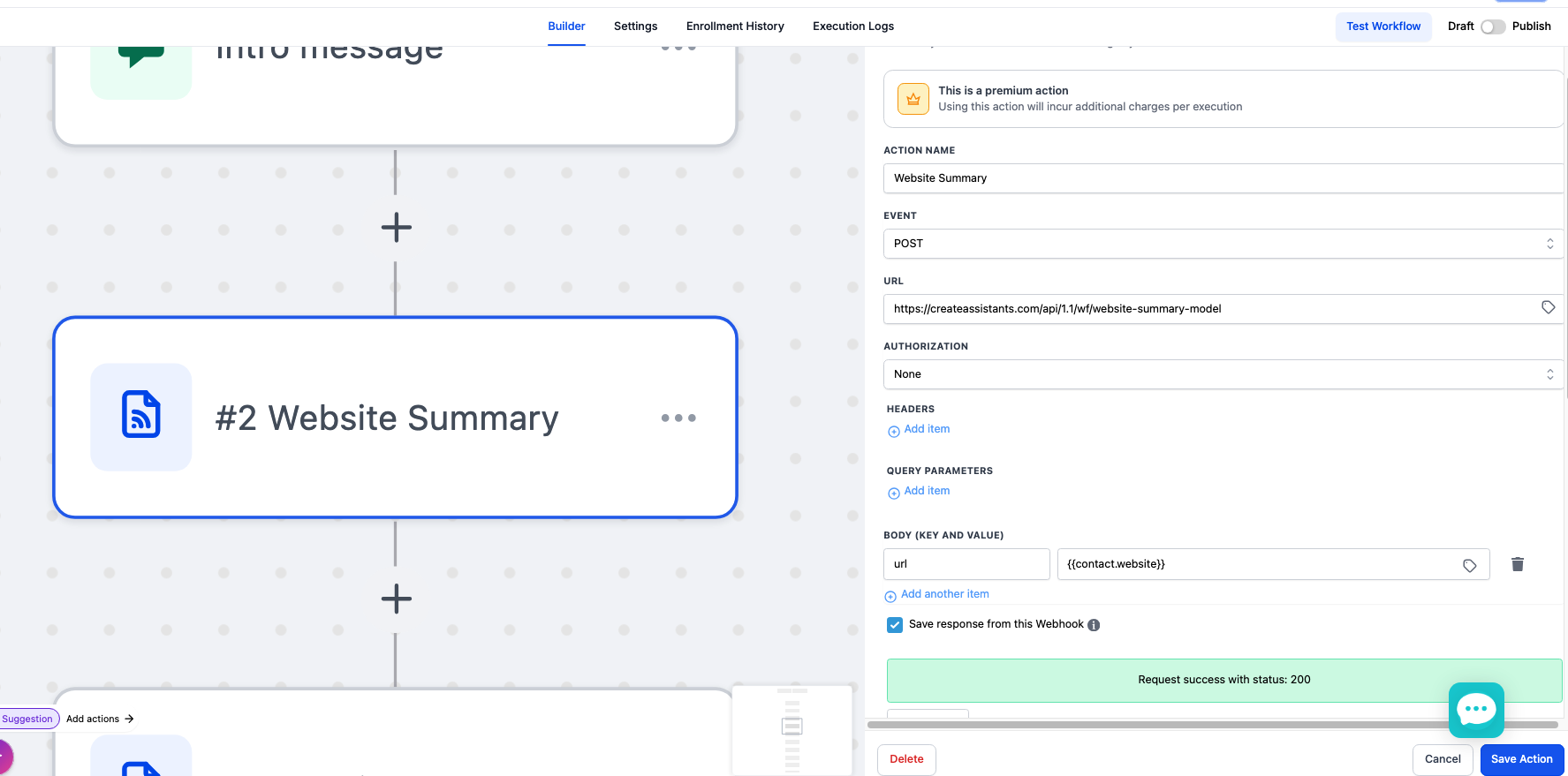 Help with website summary · Assistable.ai