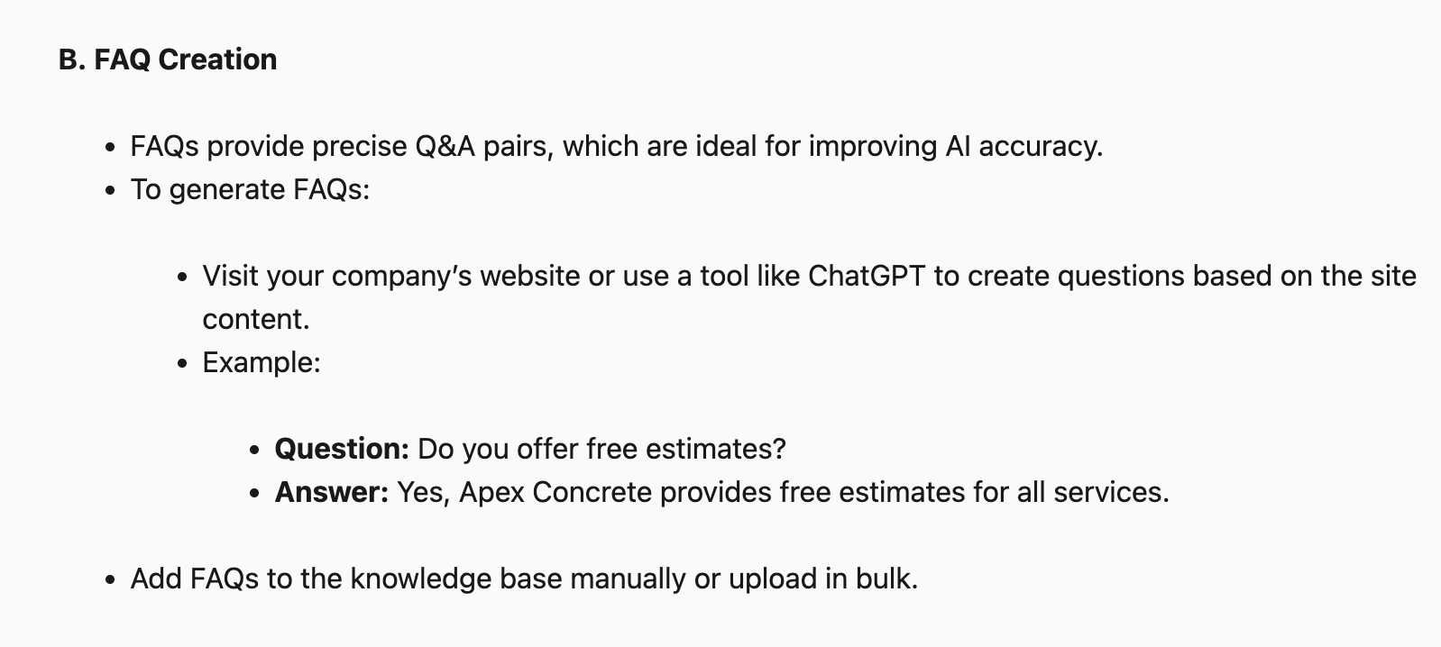Knowledge Base FAQ's - Bulk Upload · Assistable.ai