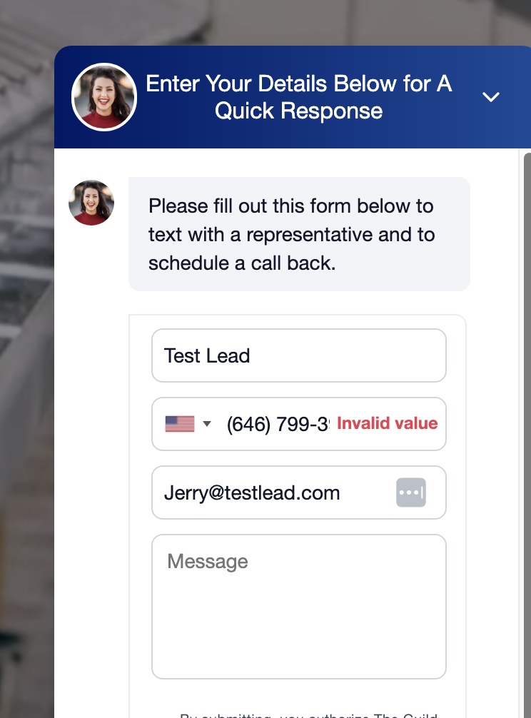 SMS / Email Chat 'Message' Field · Assistable.ai