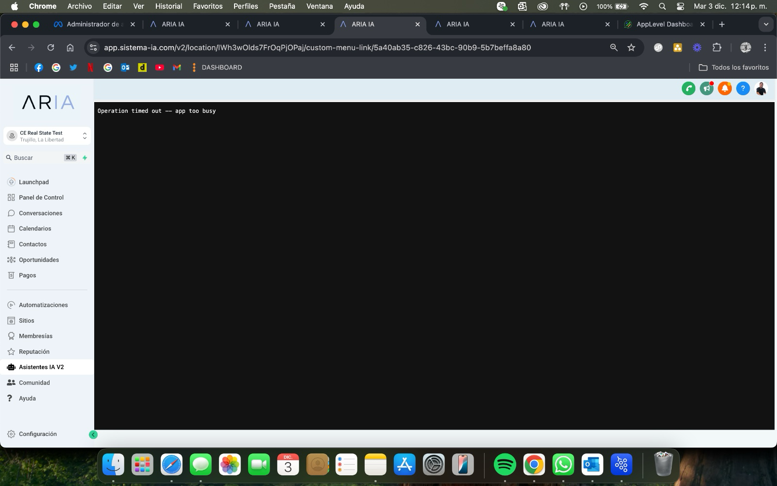App to busy · Assistable.ai