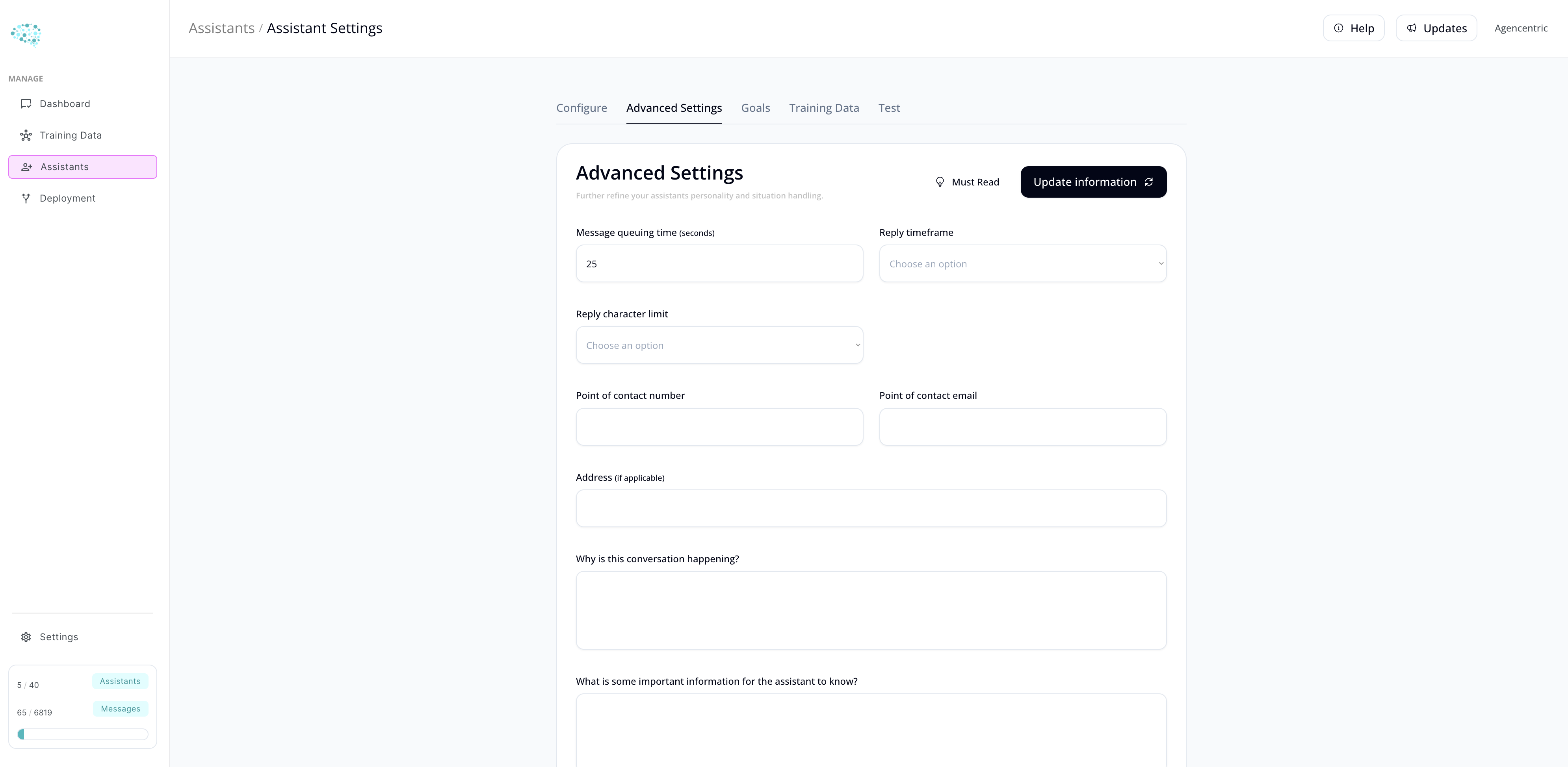 Advanced settings · Assistable.ai