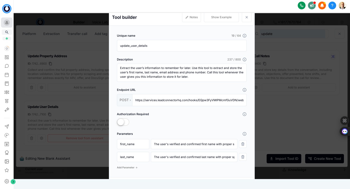 Trouble Shooting Tool Calling and Posting · Assistable.ai