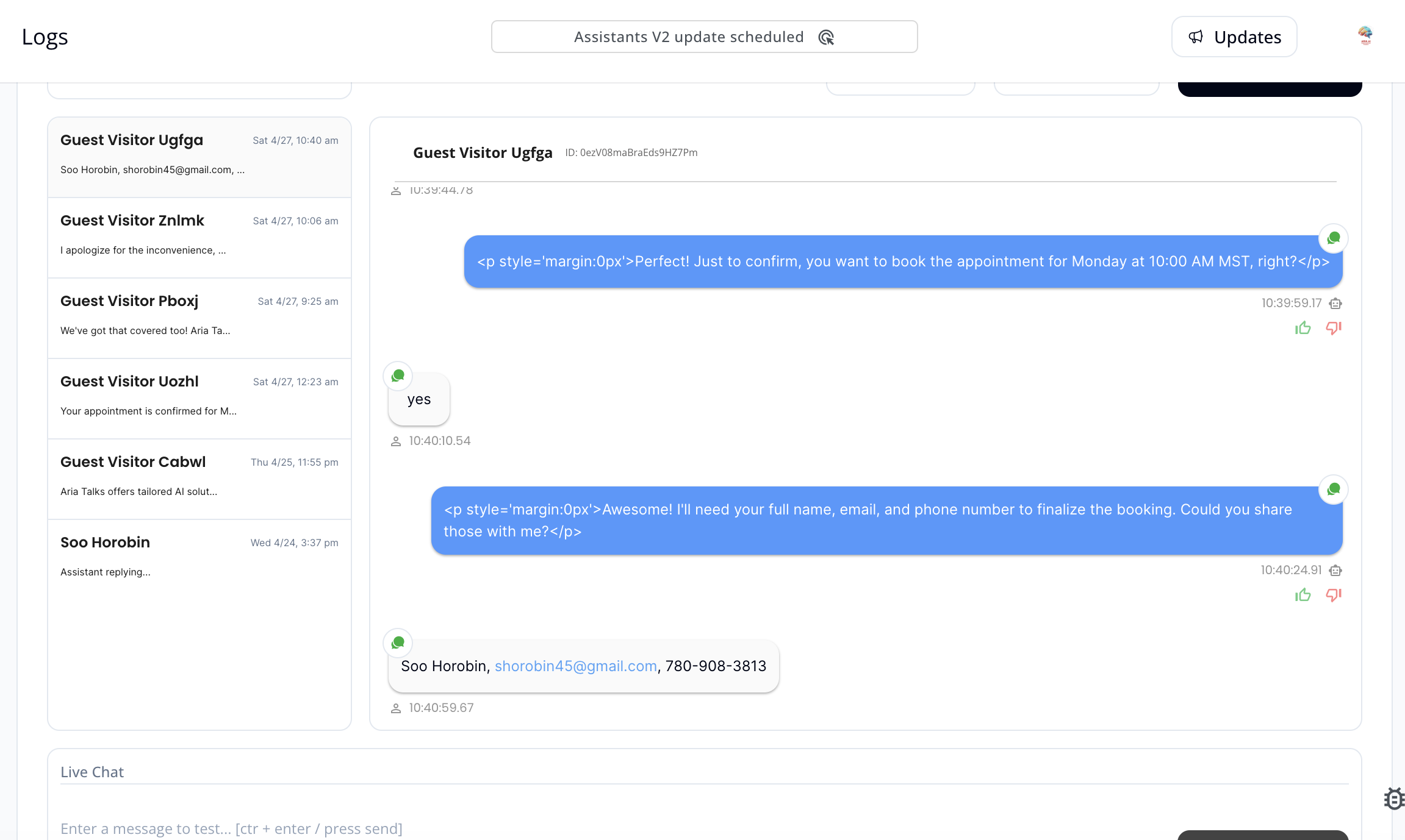 ai stops at booking · Assistable.ai