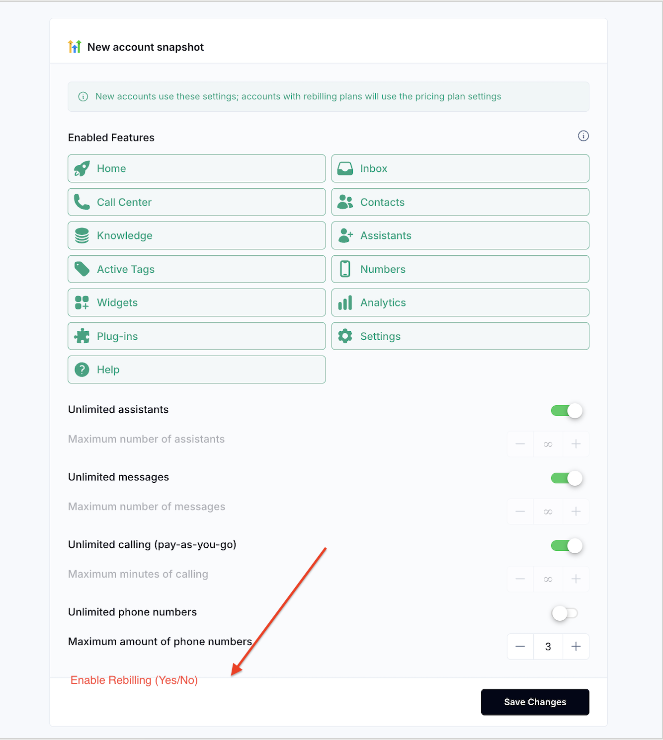 Suggestion for Rebilling · Assistable.ai