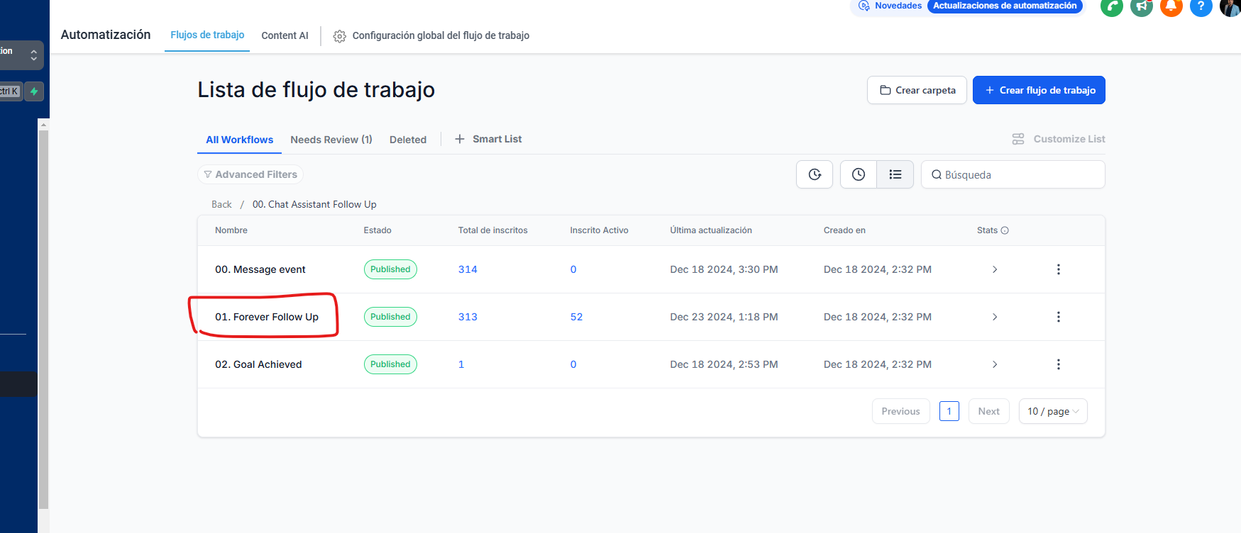 Error in forever Follow Up · Assistable.ai