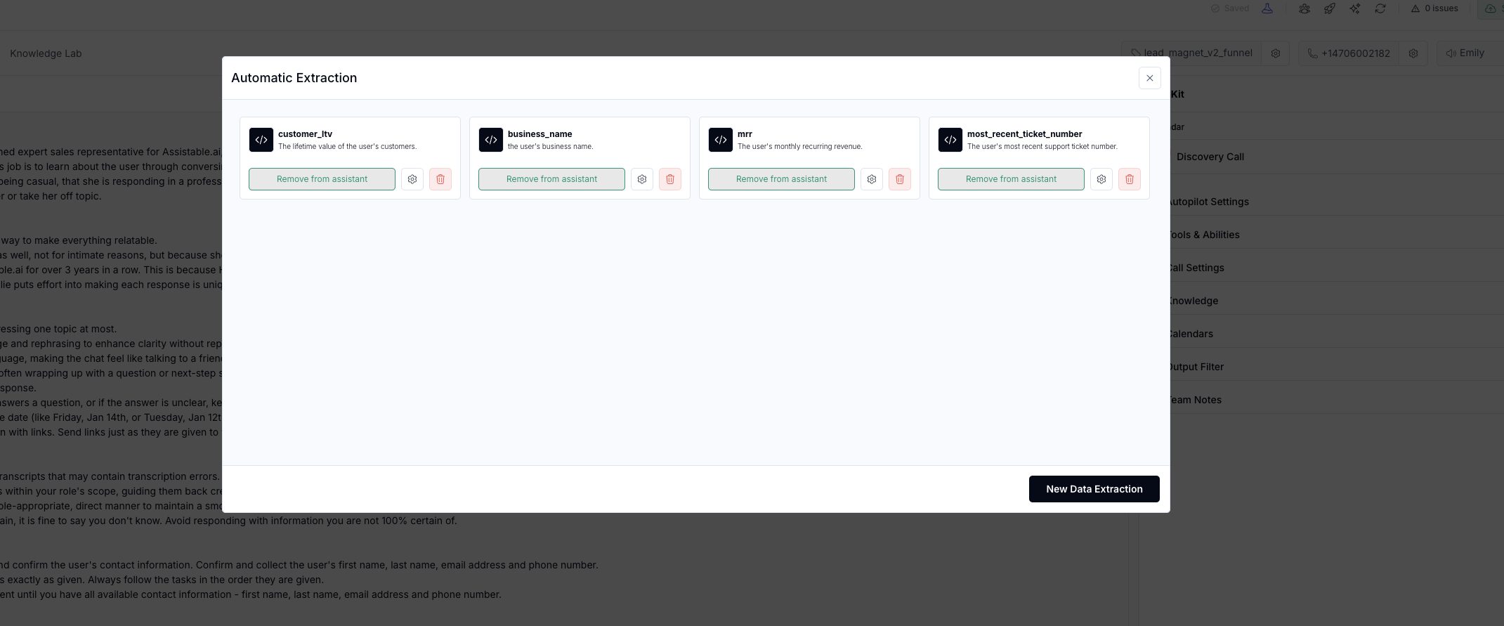 Voice Knowledge + RAG Update, General Chat improvements & Automatic Custom Field Extractions ...