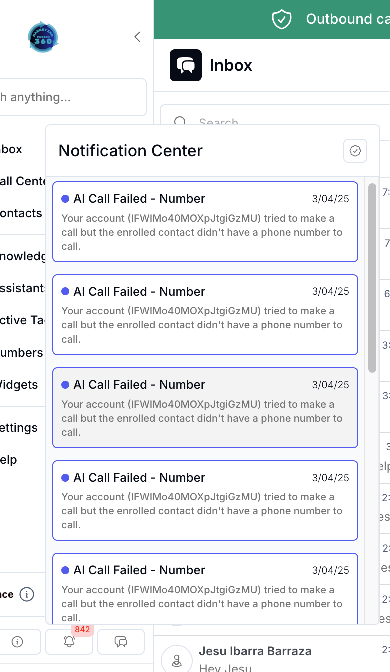 Calls have errors or are cut out right after assistant introduces herself. · Assistable.ai