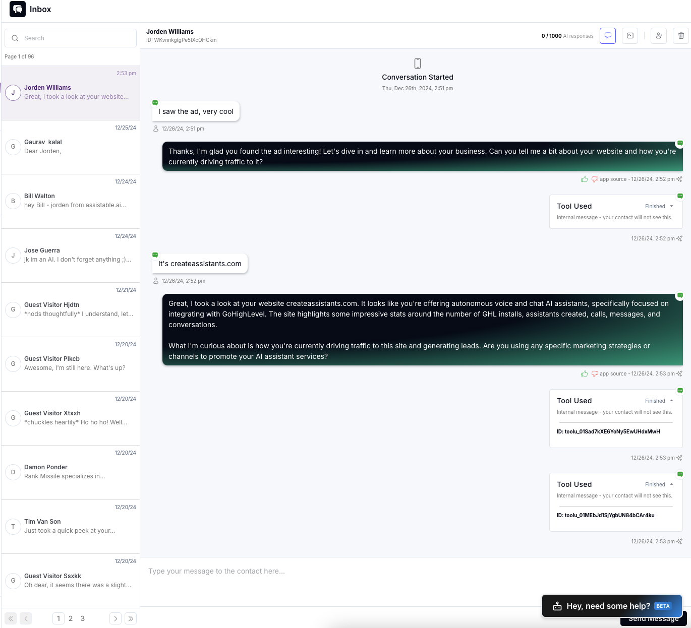 Claude backup -> very nice · Assistable.ai