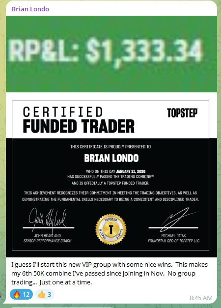 Wow Brian Passed 6 Evals since Joining in November. · Solomon Trading