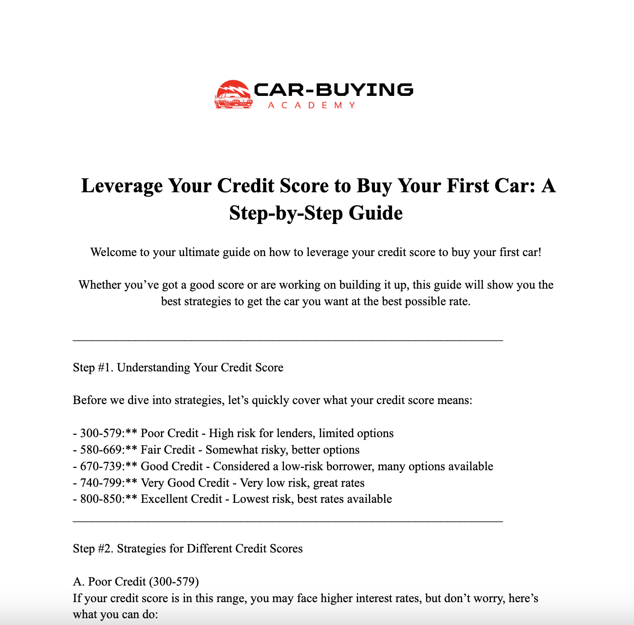 The Car Buying Academy