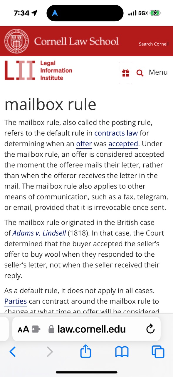 Mailbox rule 📬 · The Subconscious Estate ™️
