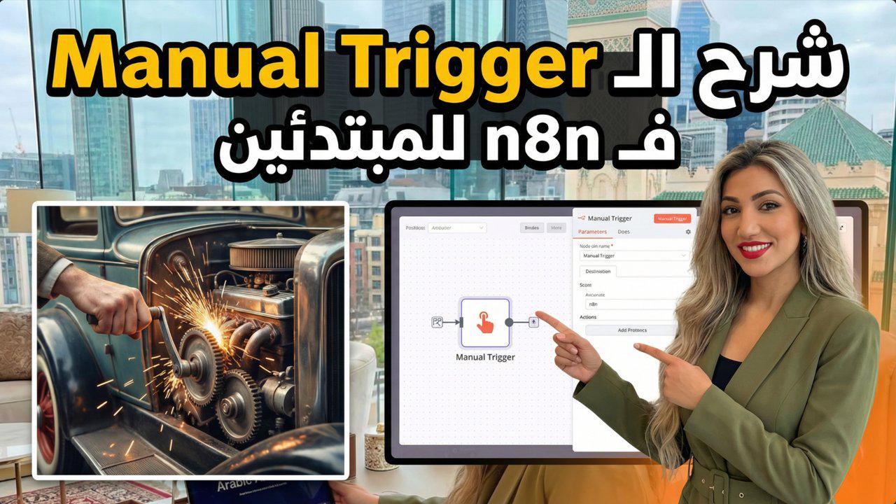 🚗 Manual Trigger في n8n · ARABIC AI AGENTS ACADEMY