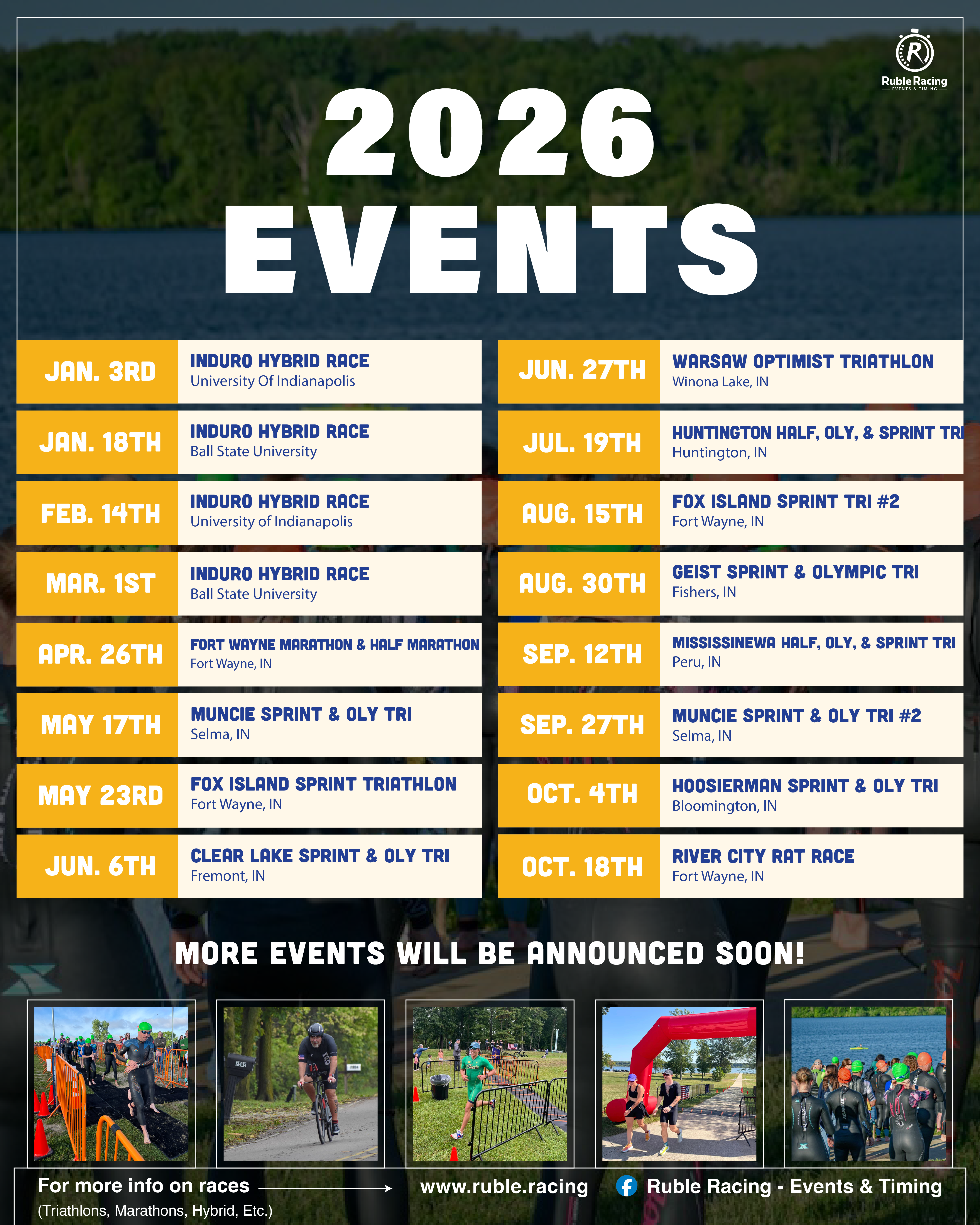 2026 Race Calendar · Tri-Loco Triathlon Community