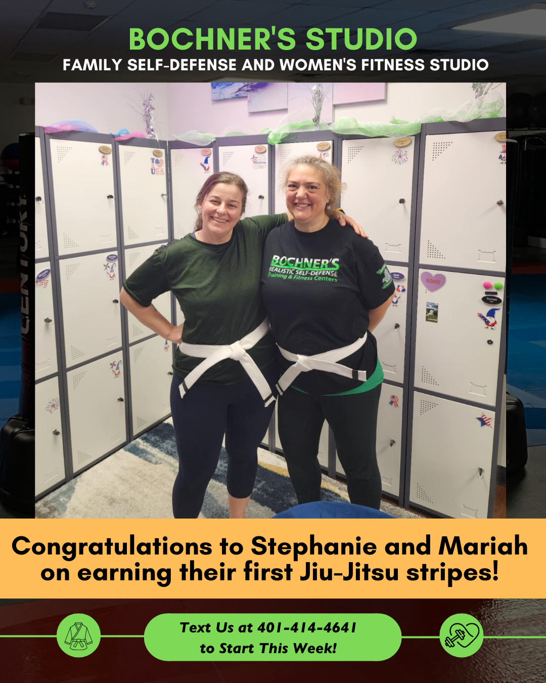 Mariah and Stephanie's White Stripe Achievement · Bochner's Studio