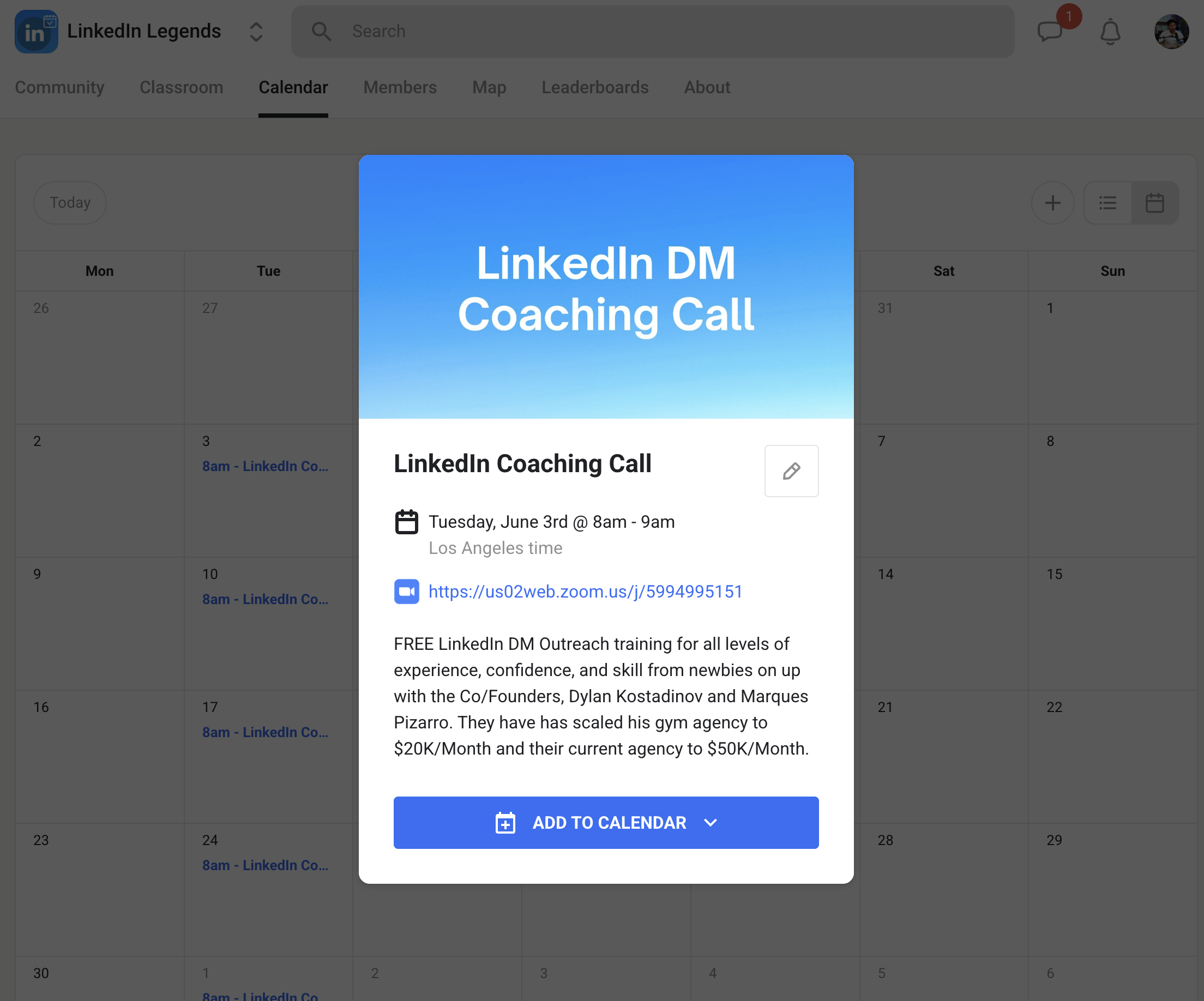 🗓️Update: You can access the weekly coaching call in Skool Calendar ...