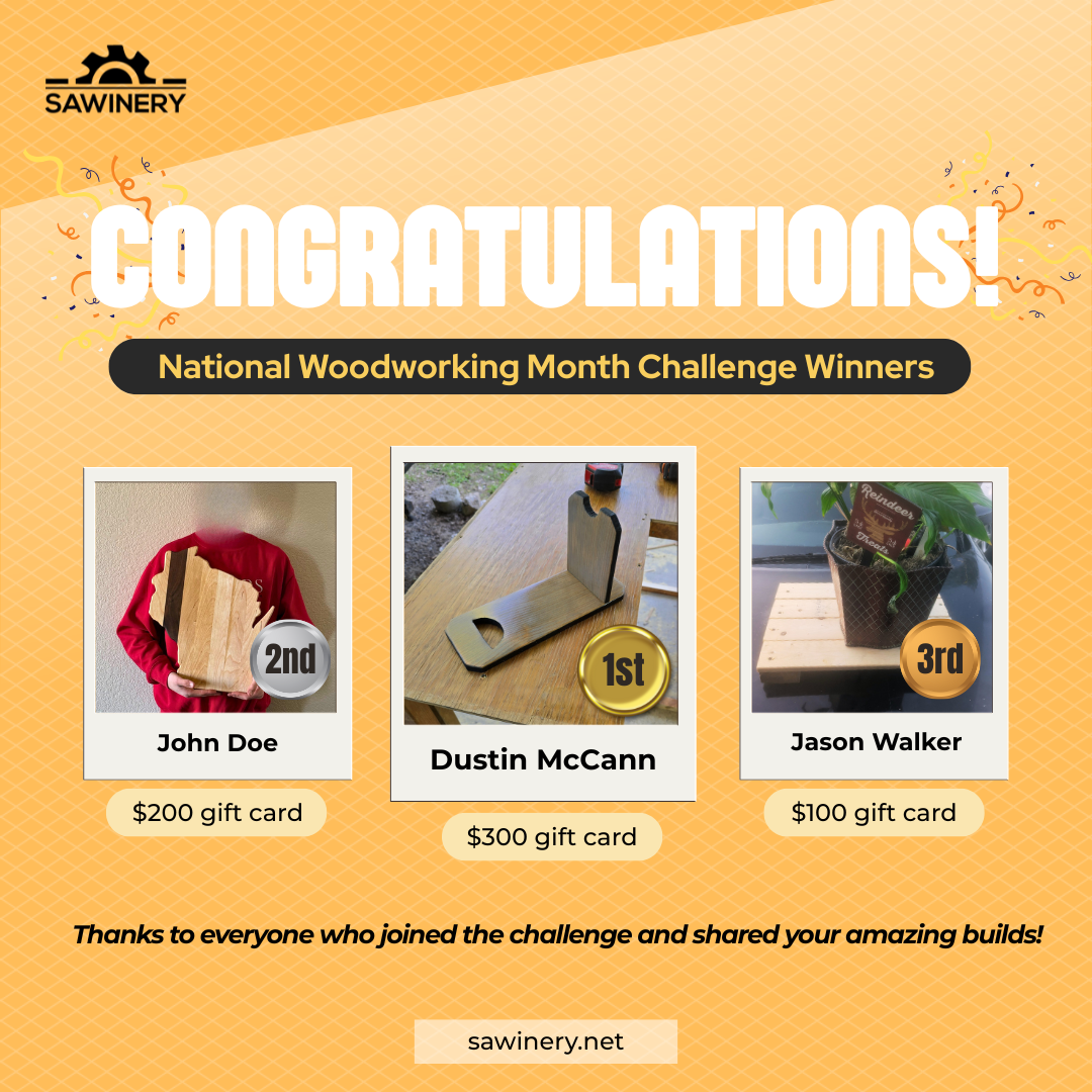 National Woodworking Month Challenge Winners · Sawinery Woodworking Guild