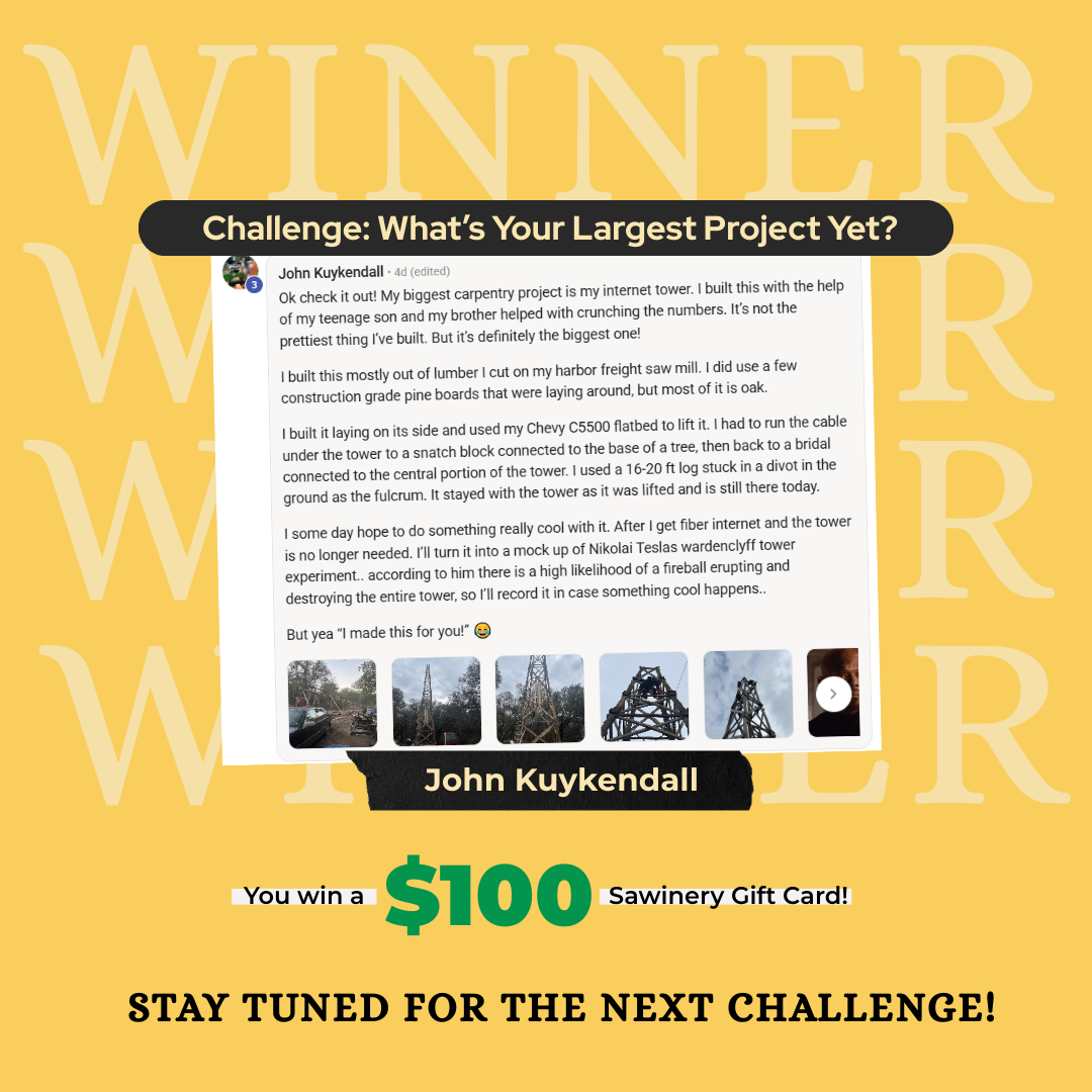 🎉 Challenge Winner Announcement! 🎉 · Sawinery Woodworking Guild