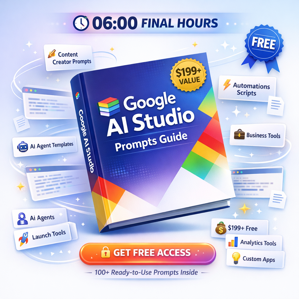 🚨 ⏰ FREE Google AI Studio Prompts Worth $199+ (Final 6 Hours) · AI ...