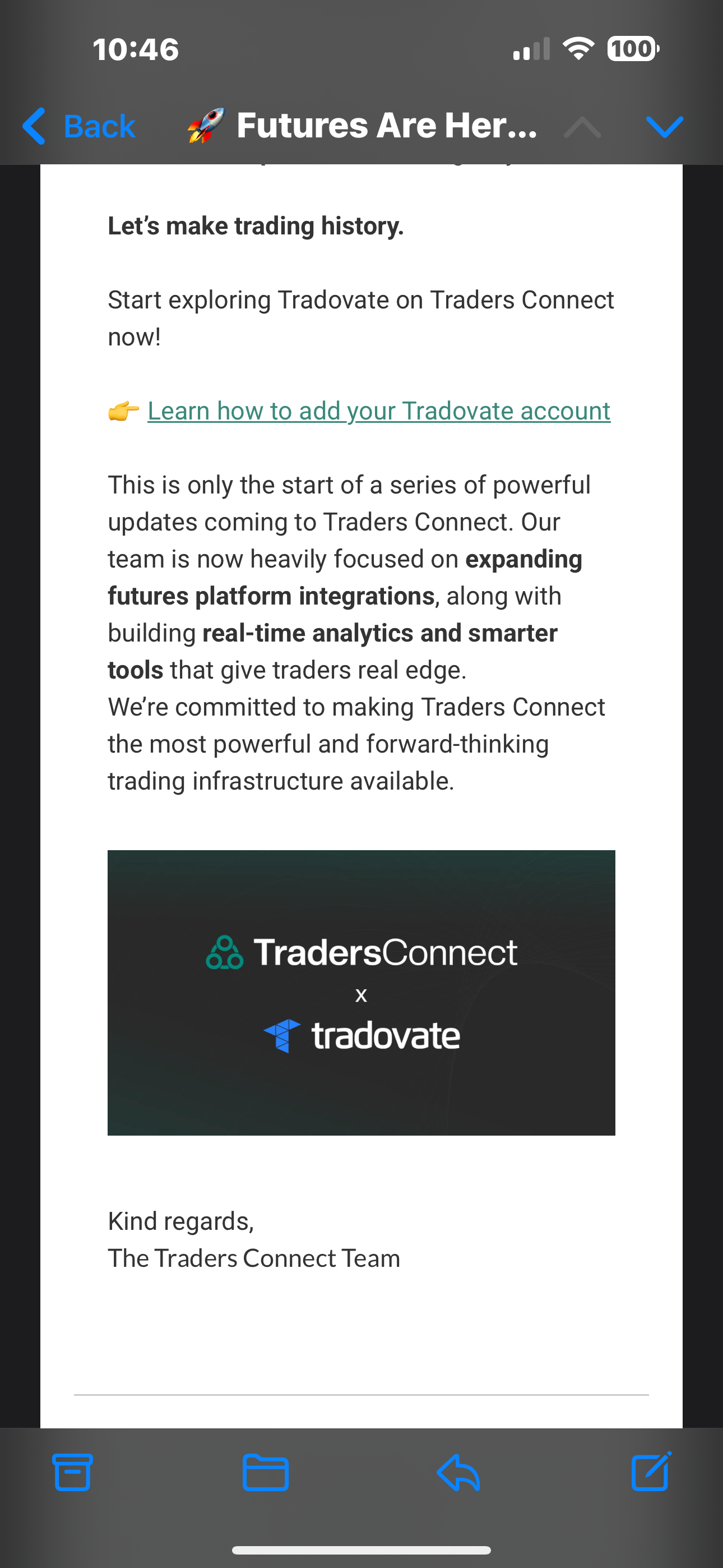 Traders connect for futures · Trade Algorithm Elite