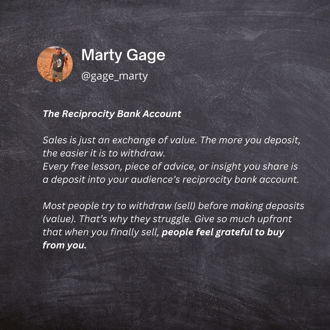 Building Your Reciprocity Bank Account 👀🔥 · Selling Online / Prime Mover