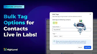 Bulk Tag Options for Contacts Live in Labs! · GoHighLevel w/ Robb Bailey