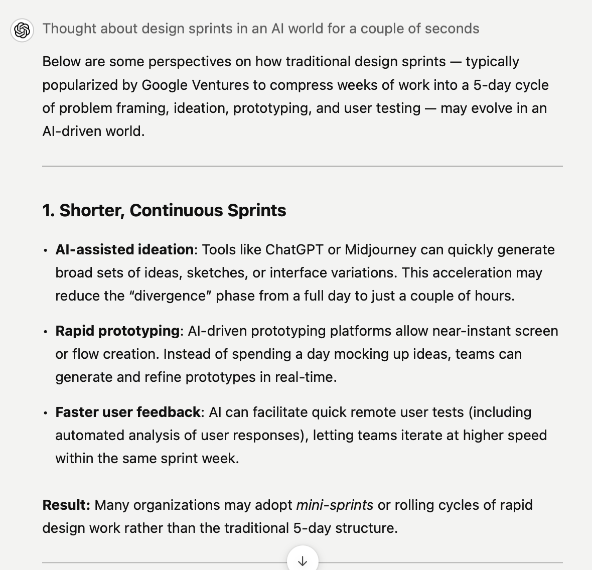 I asked ChatGPT: “What’s the future of design sprints in an AI-powered ...
