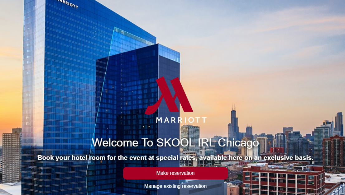 Venue Confirmed! Marriott Marquis Chicago (Best Rate Use This Link!) · 🇺🇸 Skool IRL: Chicago