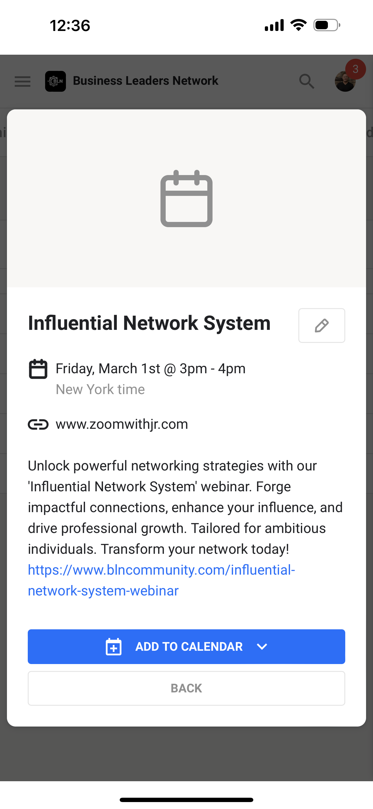 Influential Network System Virtual Training · Business Leaders Network