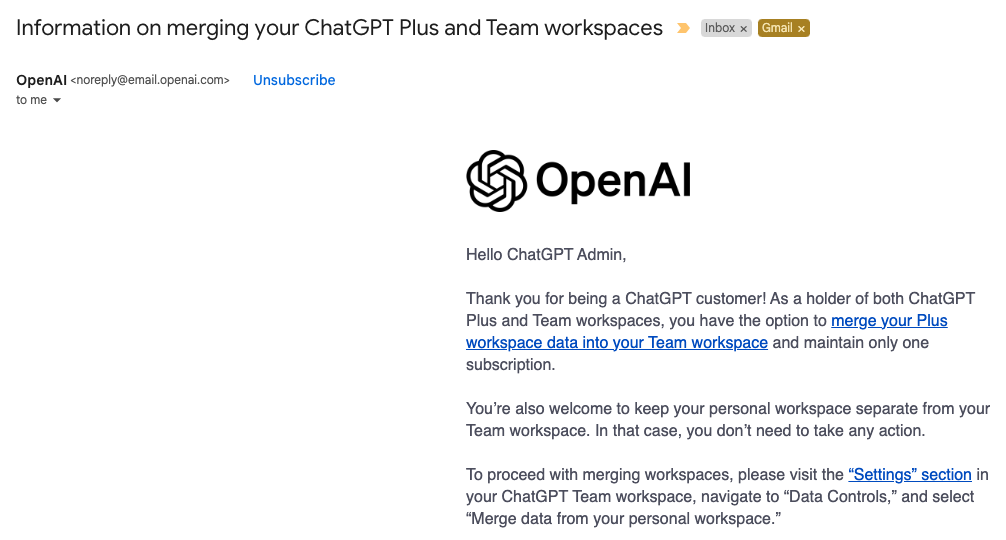 Merging ChatGPT Plus to Team Workspace - Walk-Thru · ChatGPT Users
